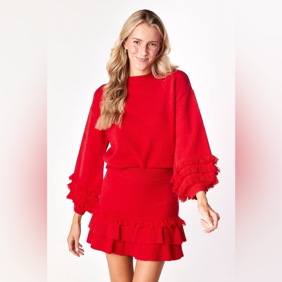 Cake For Dinner | Skirts | Cake For Dinner Vibrant Red Sweater With ...